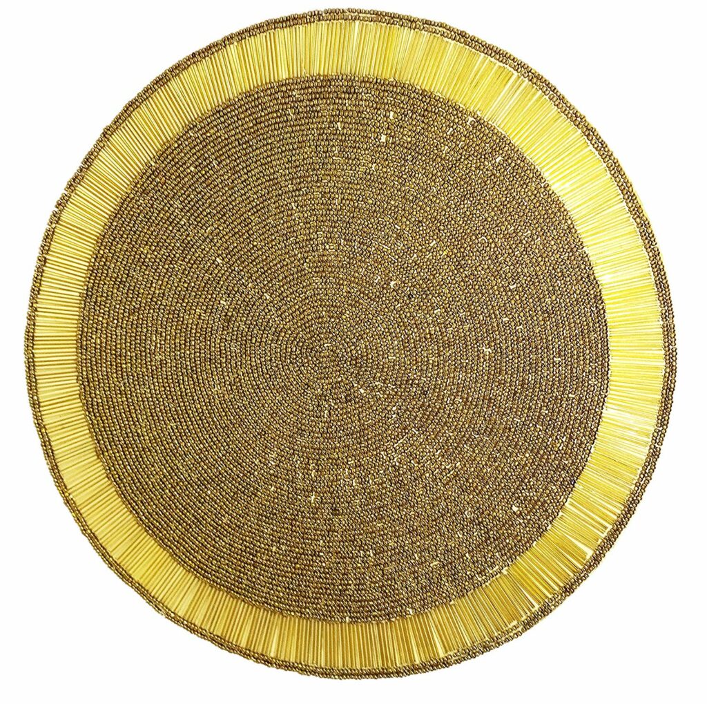 Golden Beaded Placemats round - FAZZILET