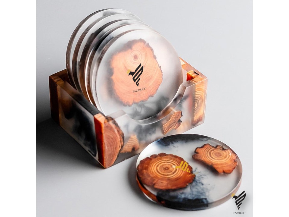 Stylish Epoxy Resin Round Coaster - FAZZILET